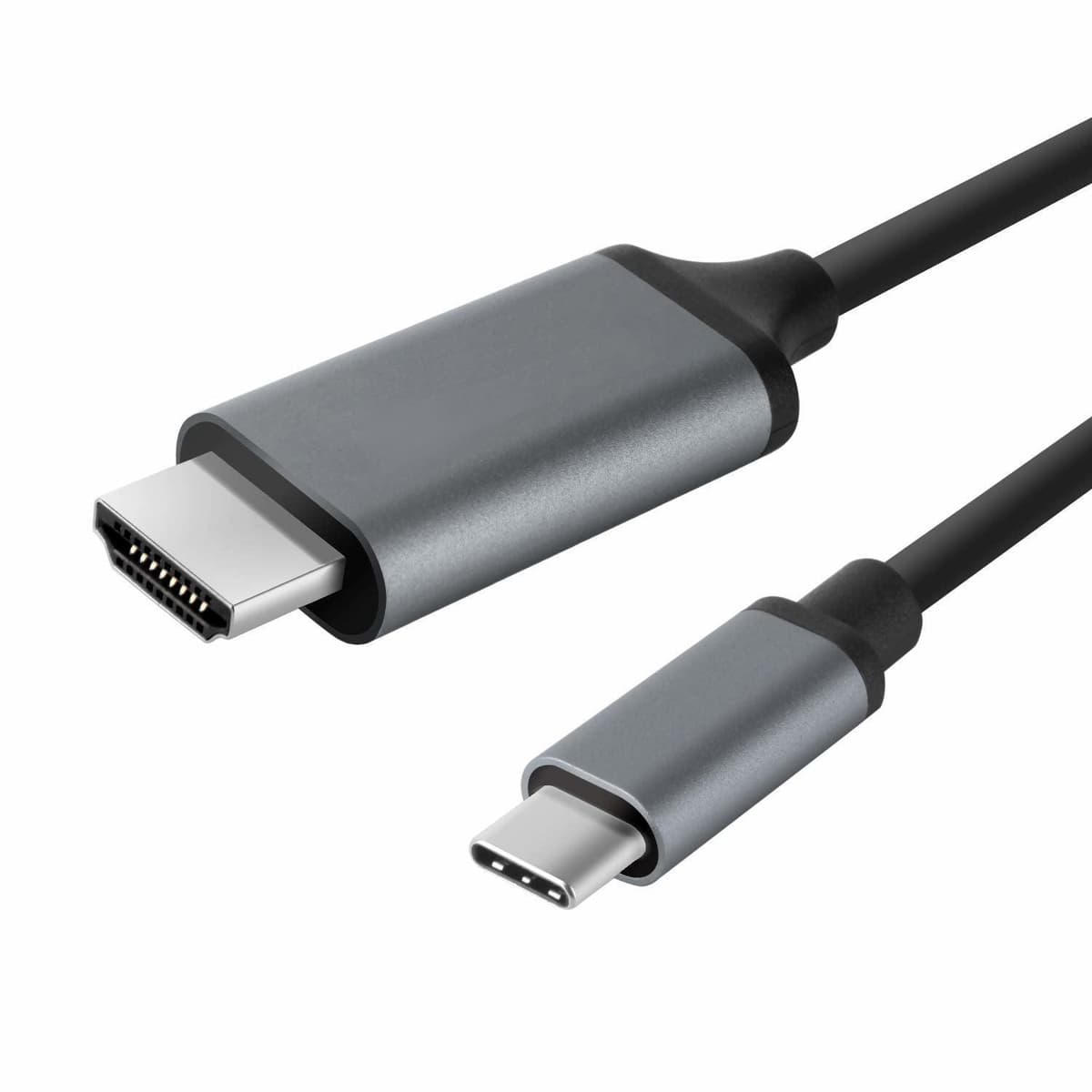 NÖRDIC 1,8m USBC till HDMI 4K 60Hz kabel svart stöd för HDCP1.4 och 2.2 ...