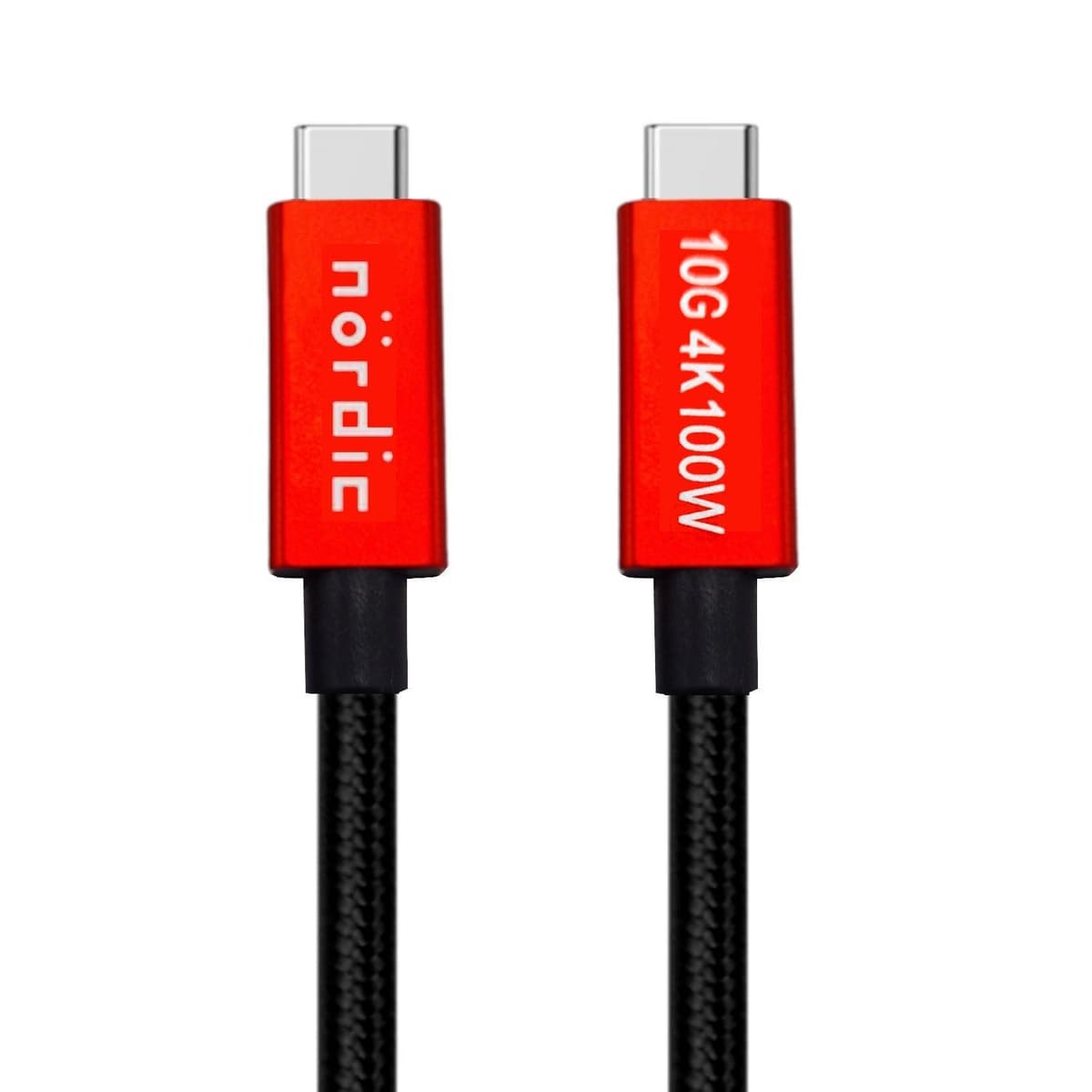 NÖRDIC 3m USB3.2 Gen2 SuperSpeed USB 10Gbps USB-C till C nylonflätad ...