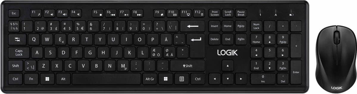 Logik trådlöst tangentbord och mus set Pan Nordic version - Elgiganten ...