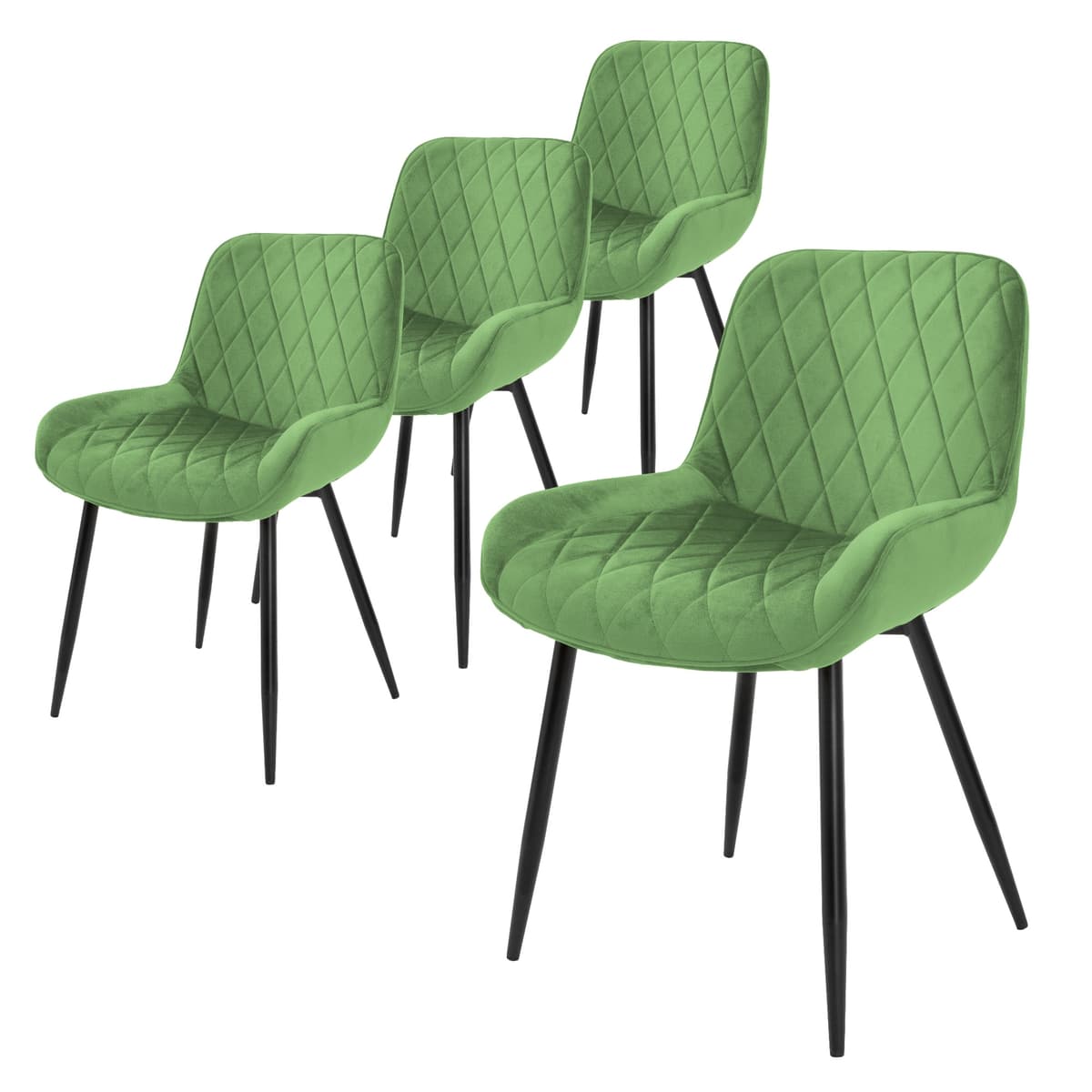 ML-Design 4 matstolar, med rygg och armstöd, grön sammet - Elgiganten ...