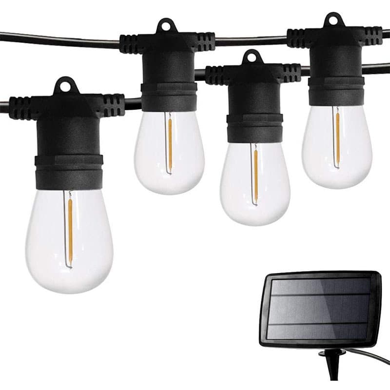 Kraftfull ljusslinga solcell med solpanel 20 m med 20 st utbytbara ...