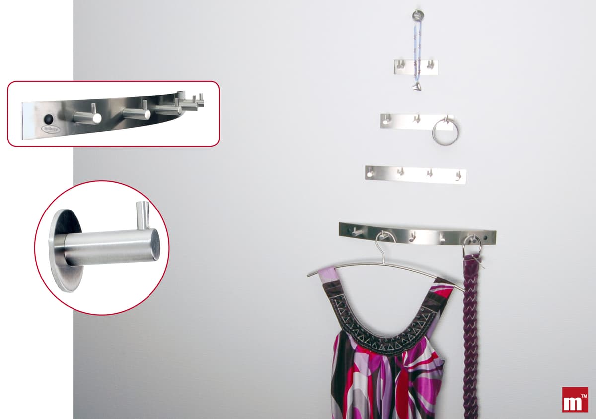 Knaggrekke - tapp rund med 1 knagg - rustfritt - Elgiganten - Elgiganten