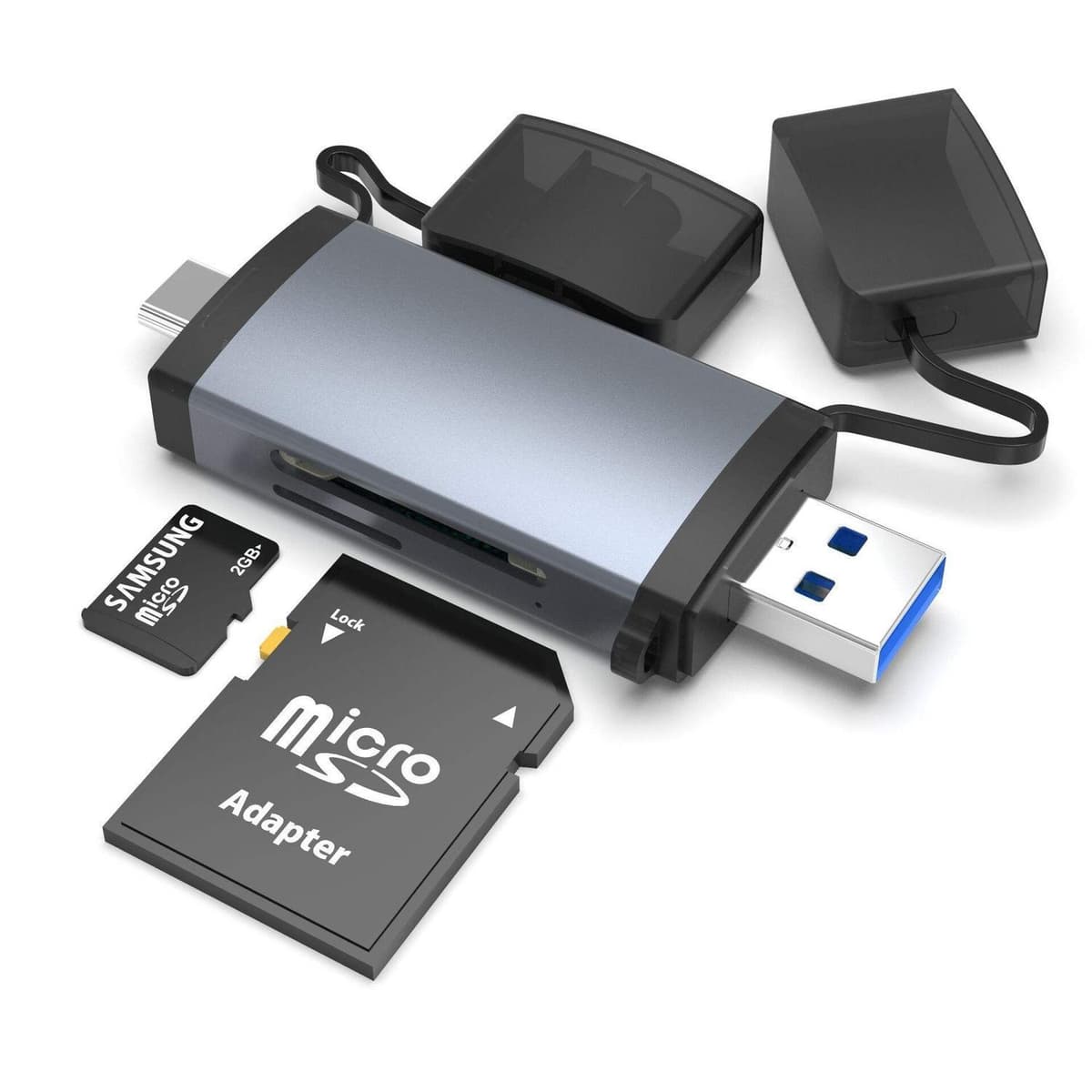 NÖRDIC USB 3.0 Kortläsare 2 Slot SD, MicroSD UHS-I - Elgiganten ...