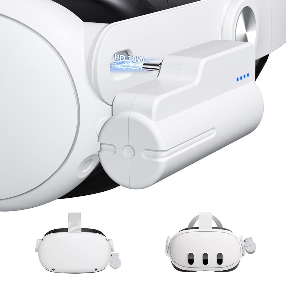 För Meta Quest 3 Quest 2 5000mAh 18W Snabbt Batteri Powerbank med LED ...
