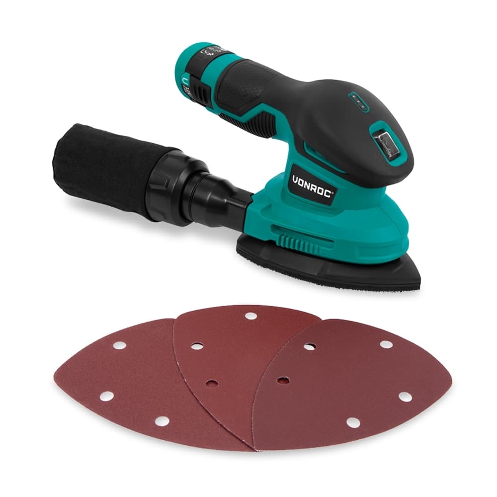 VONROC Batteridriven Slipmaskin 12V | Inkl. Batteri, USB-C-kabel och ...