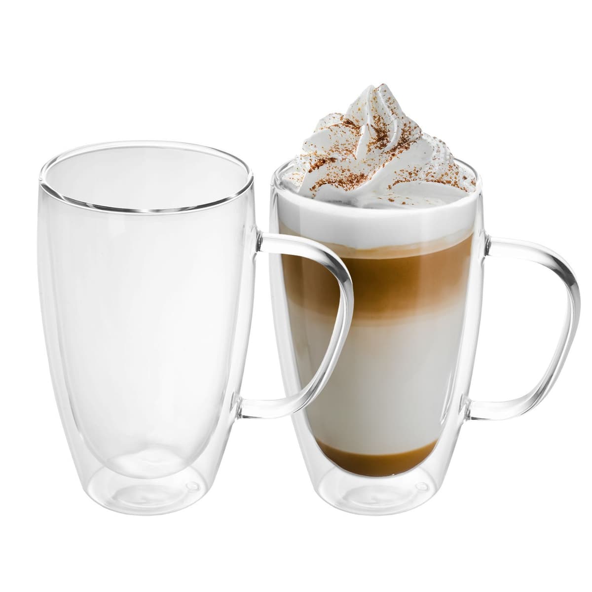 2x Kaffekopp Mugg Termoglas 400-500ml Teglas Kaffeglas - Elgiganten ...