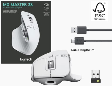 Logitech MX Master 3S trådlös mus (ljusgrå) - Elgiganten