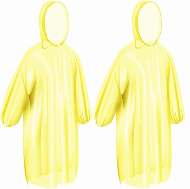 Regnponchos för engångsbruk med huva 2-pack Gul - Elgiganten - Elgiganten