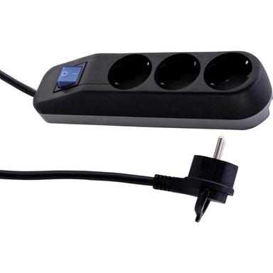 REV 0014340500 Förgreningsdosa med brytare 3x Svart - Elgiganten