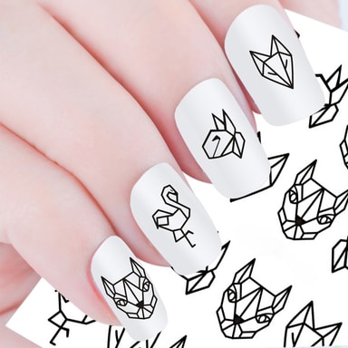 Nail Art Stickers Line Animal Design 5-ark - Elgiganten