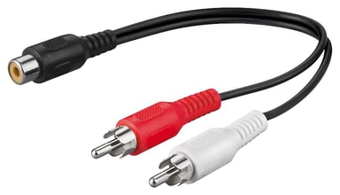 Goobay Adapter för ljud Y-kabel, stereo RCA-kontakt till RCA-uttag - Elgiganten