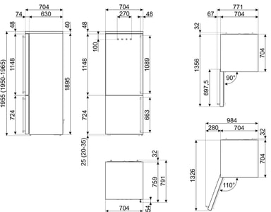 Smeg Serie Colonial Kyl/Frys FA8005LPO5 (beige) - Elgiganten - Elgiganten