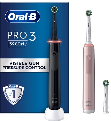 Oral-B Pro3 3900N eltandborste 760277 (svart/rosa) - Elgiganten