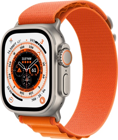 Apple Watch Ultra 49mm GPS+CEL Titanium L (Orange/Alpine Loop) - Elgiganten