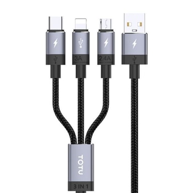 Mobilladdare 3i1 - iPhone / MicroUsb / USB typ-c - Elgiganten
