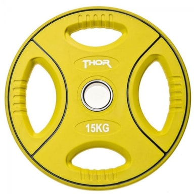 Thor Fitness Färgade PU Viktskivor Med Handtag, Viktskiva Gummerad 15 ...