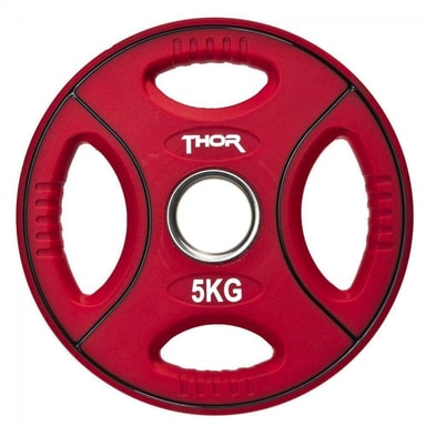 Thor Fitness Färgade PU Viktskivor Med Handtag, Viktskiva Gummerad 5 kg ...
