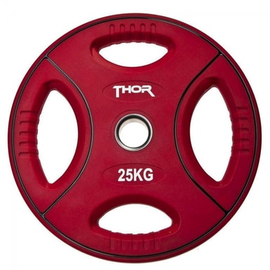 Thor Fitness Färgade PU Viktskivor Med Handtag, Viktskiva Gummerad 25 ...