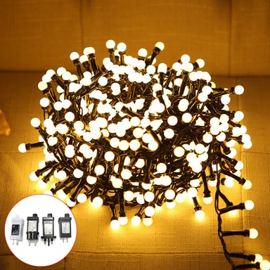 Plug-in String Lights 8 lägen 500 lysdioder Varm vit 10 m - Elgiganten