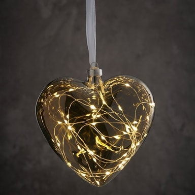 Day Glashjärta med Ljusslinga - 15cm - Elgiganten