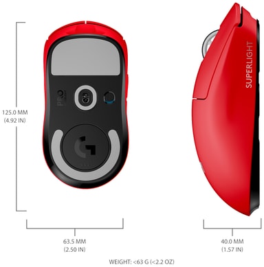 Logitech G Pro X Superlight trådlös gamingmus (röd) - Elgiganten