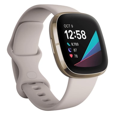 Fitbit Sense, Pulsklocka Lunar White/Soft Gold - Elgiganten