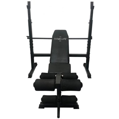 Titan LIFE Essential bench ll, Träningsbänk med skivstångsställning ...