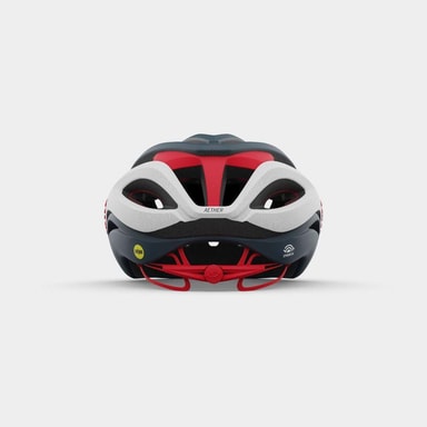 GIRO Aether Spherical MIPS Matte Portaro Grey/White/Red, Cykelhjälm Grå ...