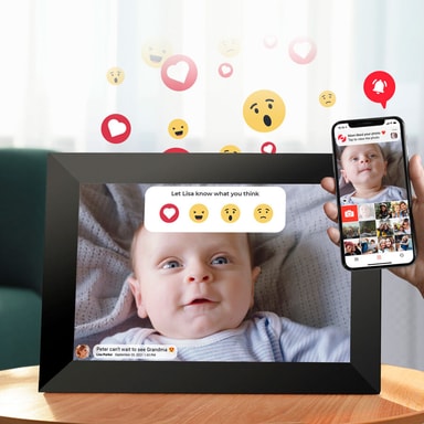 Lippa 10″ Frameo – Digital bildram, träramme - Elgiganten