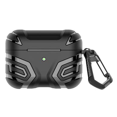 Skalo Airpods Pro 2 Shockproof Armor Tpu Fodral Med Karbinhake Svart