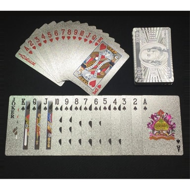 $100 Silver Plast PVC Poker Vattentäta Spelkort Kortlek - Elgiganten