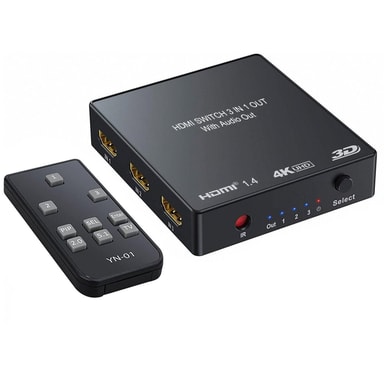 NÖRDIC HDMI Switch med 3xHDMI input och 1xHDMI 4K i 30Hz, 1xToslink ...