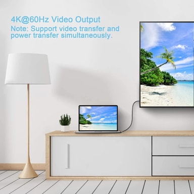 NÖRDIC 3m USB3.2 Gen2 SuperSpeed USB 10Gbps USB-C till C nylonflätad ...