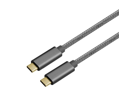 NÖRDIC 1m USB3.2 Gen2 SuperSpeed USB 10Gbps USB-C till C nylonflätad ...