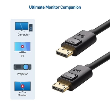 Cable Matters 3m VESA Certified Displayport till Displayport 1.4 kabel ...