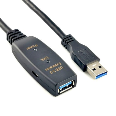 NÖRDIC Aktiv 15m USB3.1 förlängningskabel 5Gbps USB A hane till hona ...