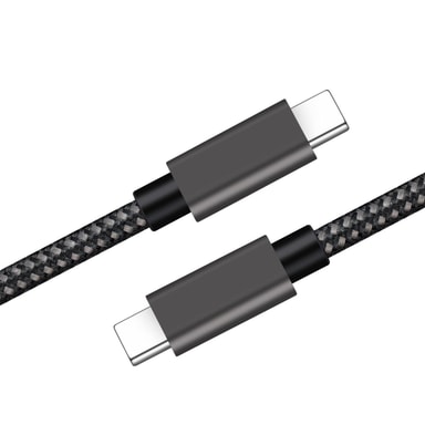 NÖRDIC 1m USB3.2 Gen2 SuperSpeed USB 10Gbps USB-C till C nylonflätad ...