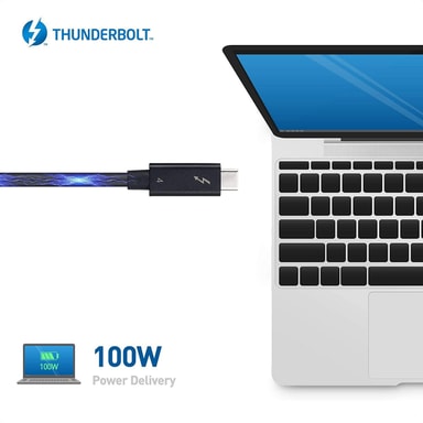 Cable Matters 2m Thunderbolt 4 USB C aktiv kabel 40Gbps 100W laddning 8K video kompatibel med ...