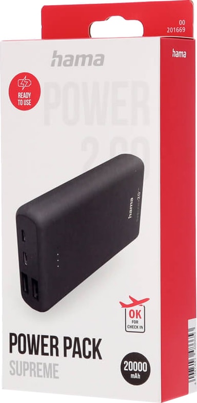 HAMA Supreme 20HD 20000mAh Powerbank - Elgiganten