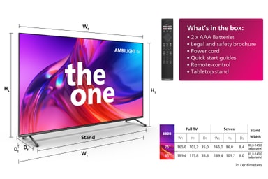 Philips 85” The One PUS8808 4K LED Ambilight Smart TV (2023) - Elgiganten