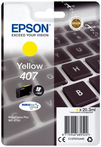 Epson DuraBrite Ultra 407 Yellow bläckpatron - Elgiganten - Elgiganten