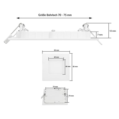 ECD Germany 8-pack LED infälld ljus 3W - panel spotlights tak Ultra ...