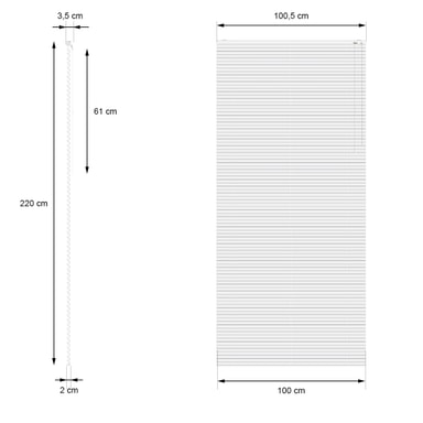 ECD Germany aluminium persienner 100 x 220 cm - Vit - aluminiumlameller ...