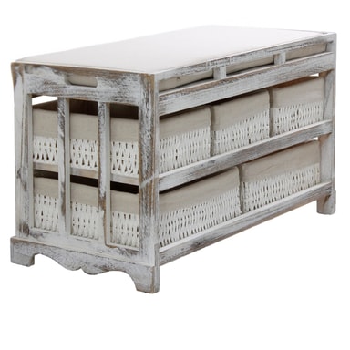 ECD-Germany Vintage sits dresser | 5 korgar | white | BxHxD: ca. 78 x 36 x 45 cm - Elgiganten