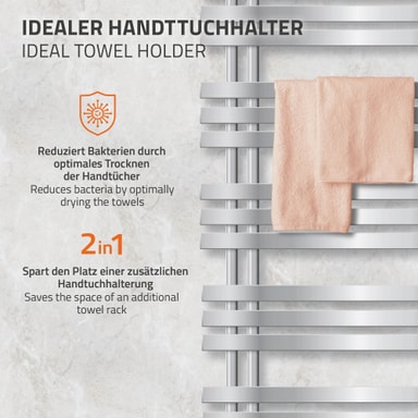 ECD: Tyskland Järn EM Radiator Elektrisk 900W - 600 x 1200 mm - Krom ...