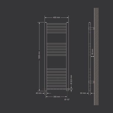 Elradiator 1200 W Sahara 400 x 1200 mm krom - Elgiganten