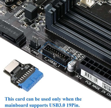 NÖRDIC USB 3.0 19 pin header till USB Type-E adapter - Elgiganten ...