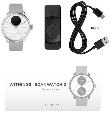 Withings ScanWatch 2 hybrid smartklocka 38 mm (vit) - Elgiganten ...