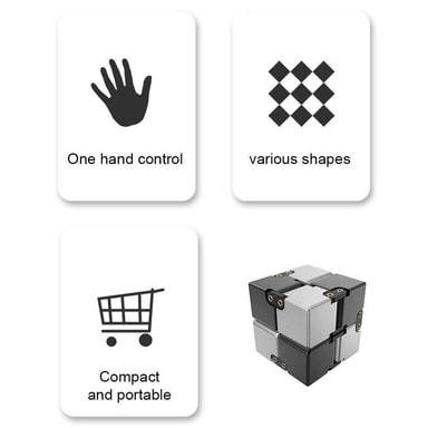 Fidget Toy Stress Avslappning Infinite Cube Flip Kub Svart-Vit - Elgiganten