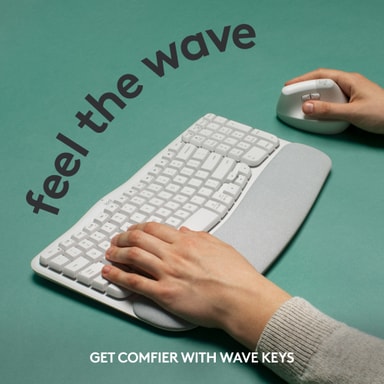 Logitech Wave Keys ergonomiskt tangentbord (vitt) - Elgiganten - Elgiganten